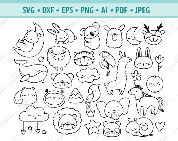 Sleeping Face Animals Svg Animals Face Svg Heads Animals | Etsy