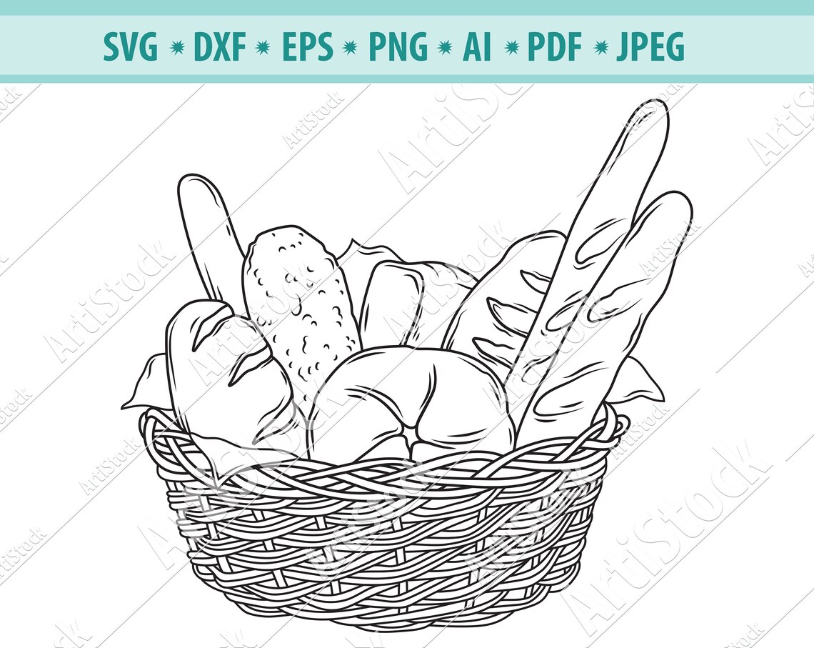 Bread Basket Svg Pastry Svg Bakery Svg Bread Svg Muffin - Etsy