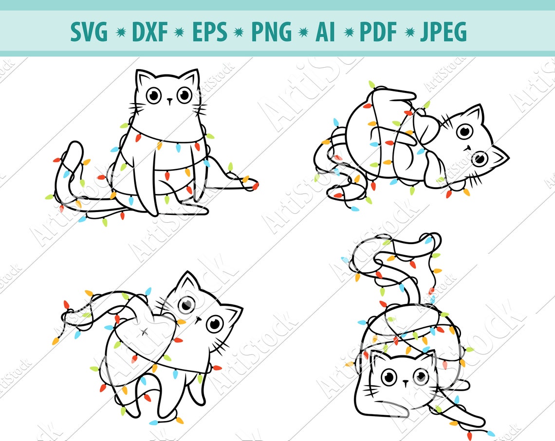 Cat SVG Cat Garland Svg Cat Butt Svg Funny Cat Svg | Etsy