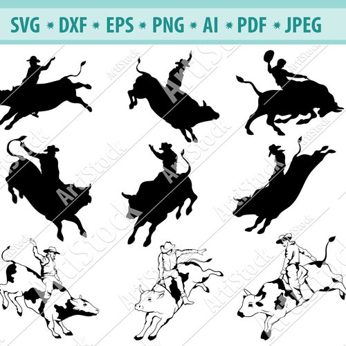 Rodeo Svg Bull Rider Svg Rodeo Cowboy Svg Steer Riding SVG | Etsy