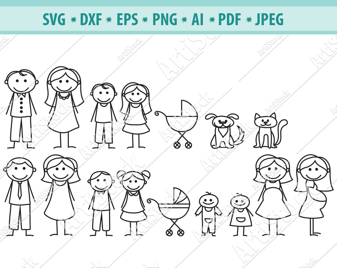 Stick Family Svg Bundle, Stick Family Cut Files, Stick Family Clipart ...