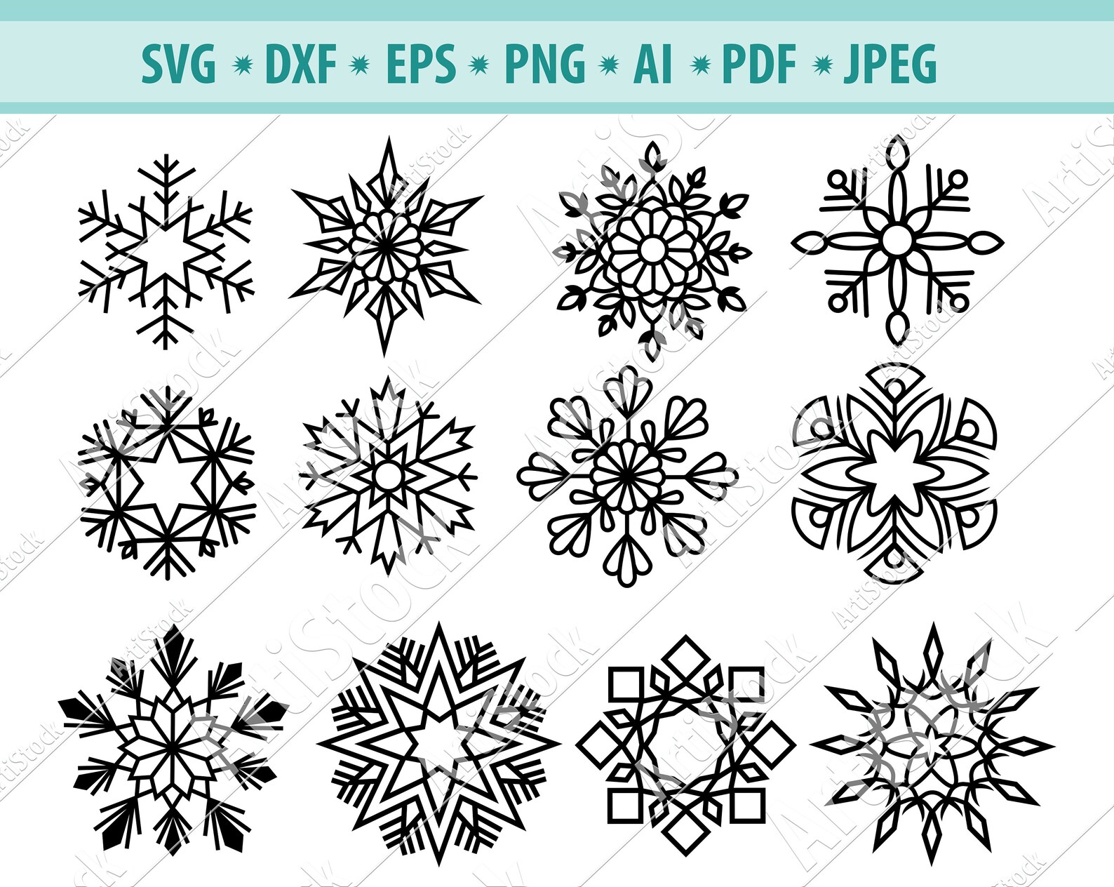 Snowflake SVG Bundle Snowflake Svg Snowflake Clipart - Etsy