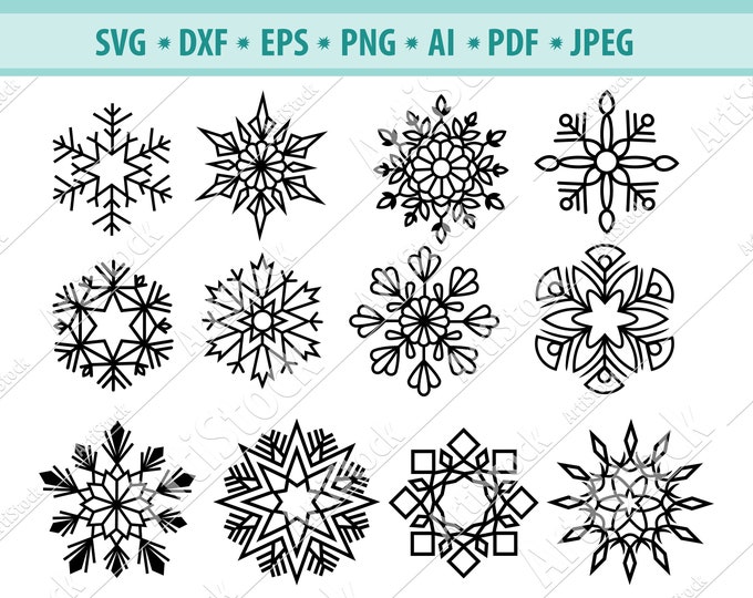 Snowflake SVG Bundle Snowflake Svg Snowflake Clipart - Etsy