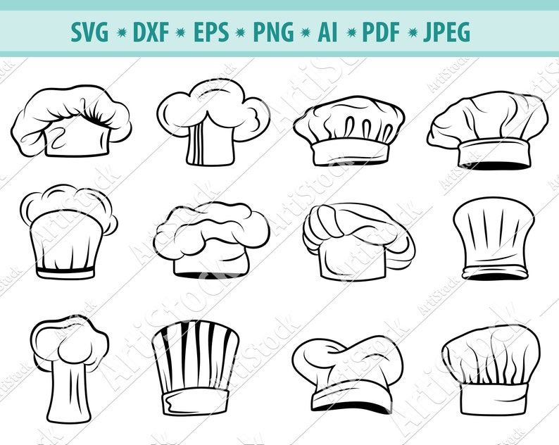 Chef's Hat SVG File Chef SVG Cook Svg Chef Logo Svg - Etsy