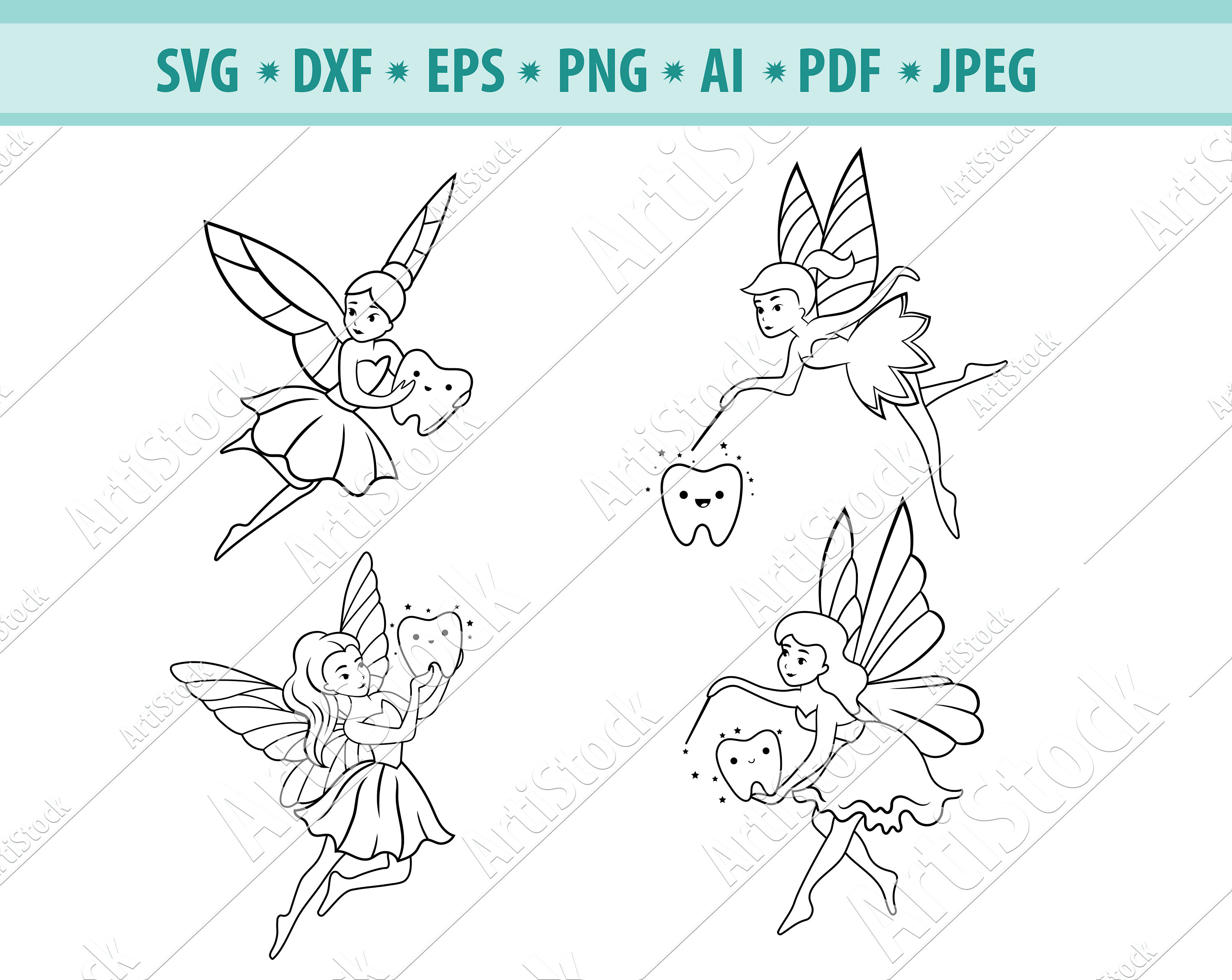Fee Svg-Datei, Zahnfee Svg, Zahn Svg, fliegende Fee Svg, Baby Zahn Svg ...