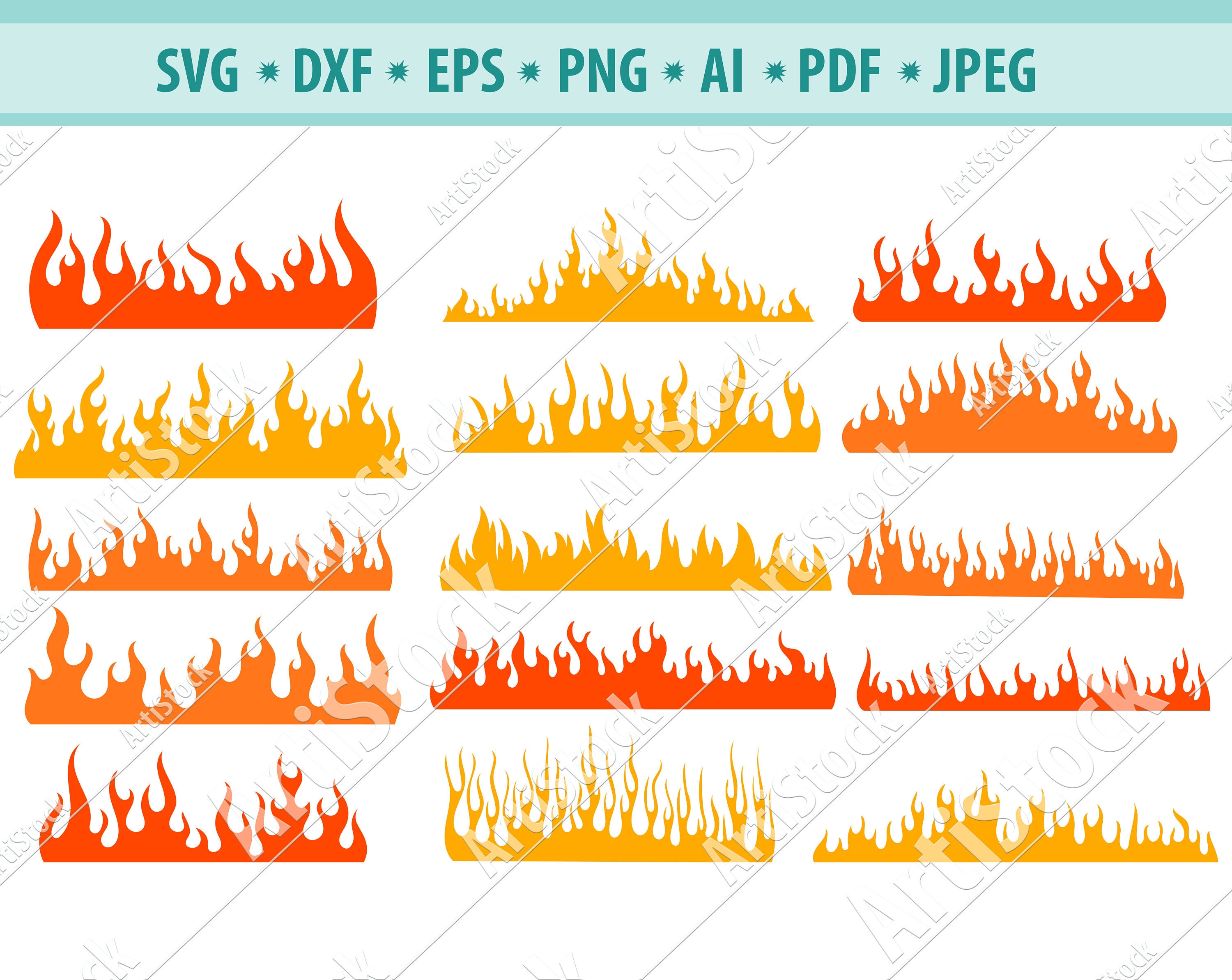 Brand SVG vlammen SVG Fire Cricut brand DXF vlammen | Etsy