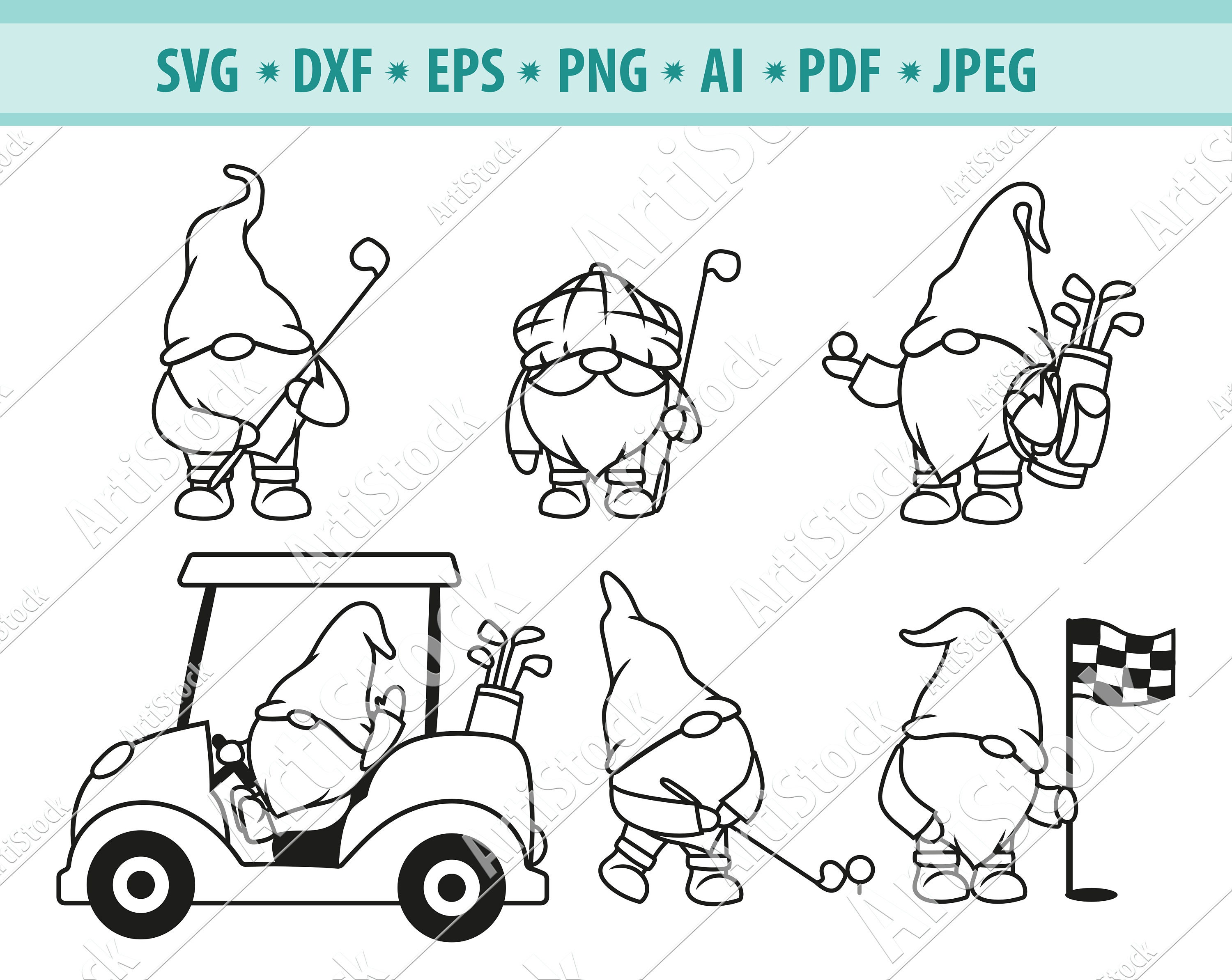 Golf Gnome SVG Garden Gnome SVG Gnome Clipart Hobby Gnomes - Etsy Australia