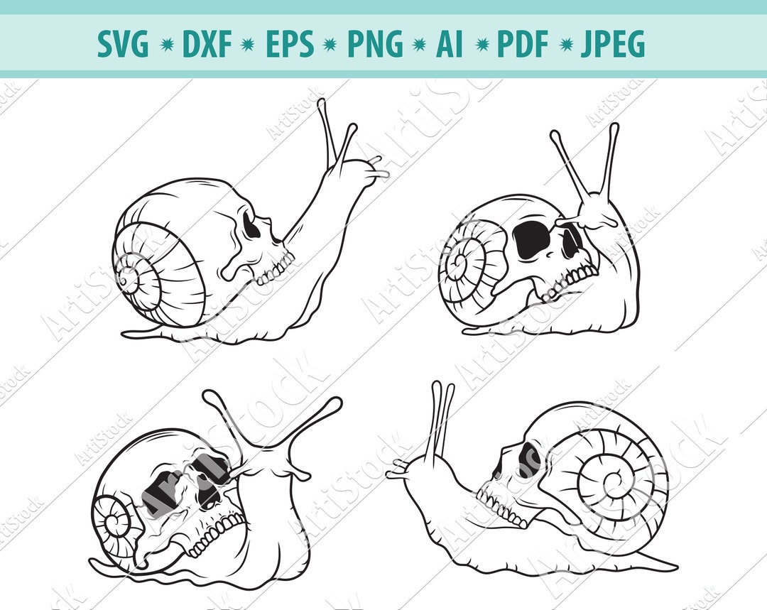Snails SVG File, Slugs SVG, Death Snail Svg, Gothic Slugs SVG ...