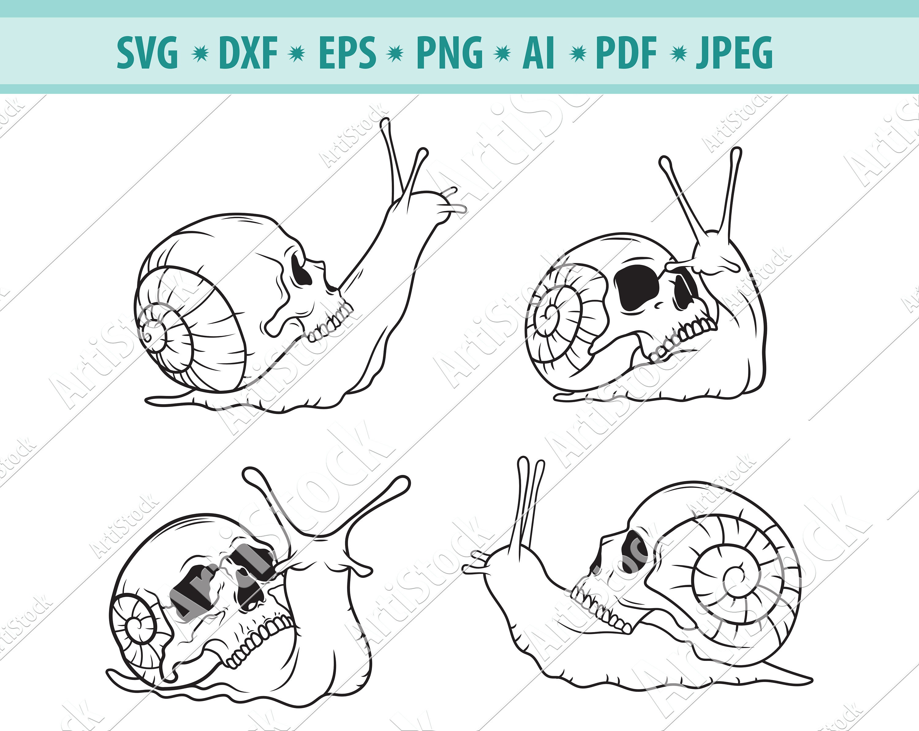 Snails SVG File Slugs SVG Death Snail Svg Gothic Slugs SVG - Etsy UK