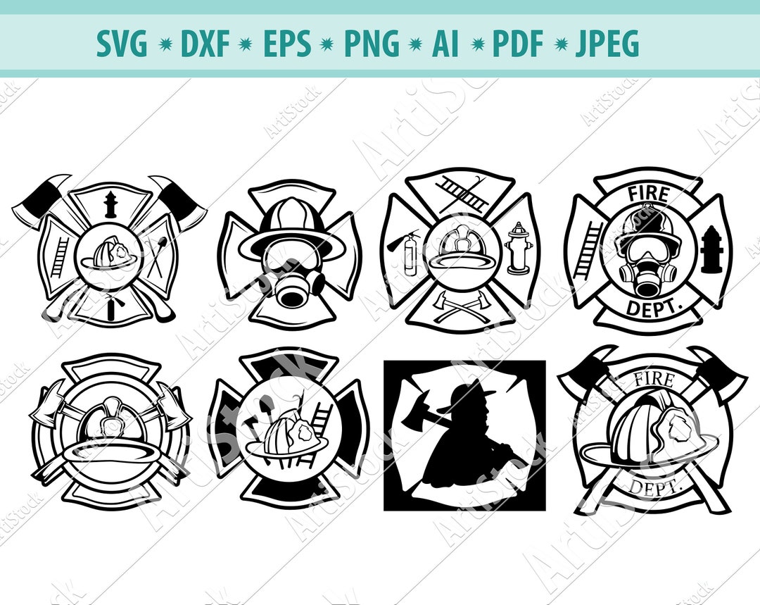 Firefighter Logo Svg, Firefighting Rescue Svg, Fireman Svg, Emergency ...