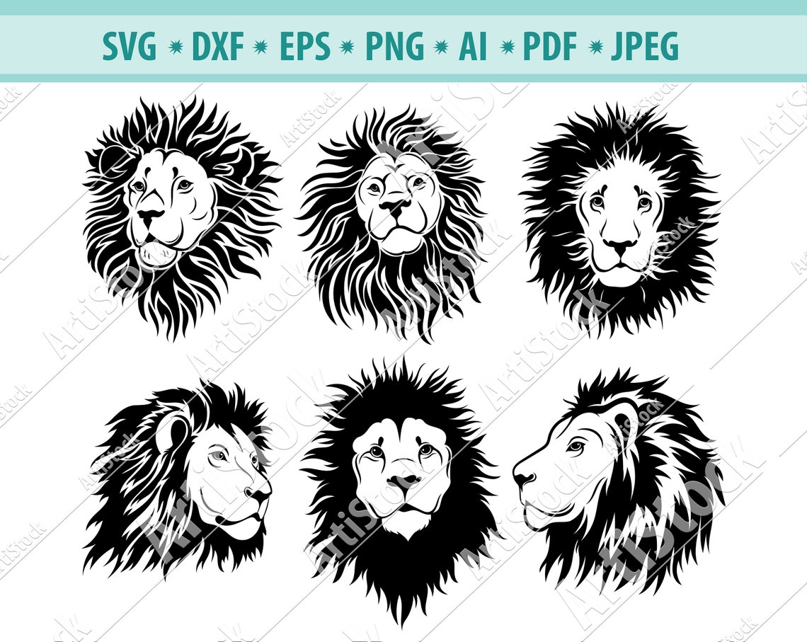 Cara de león Svg León SVG Leones Svg Gato salvaje Svg Rey - Etsy España