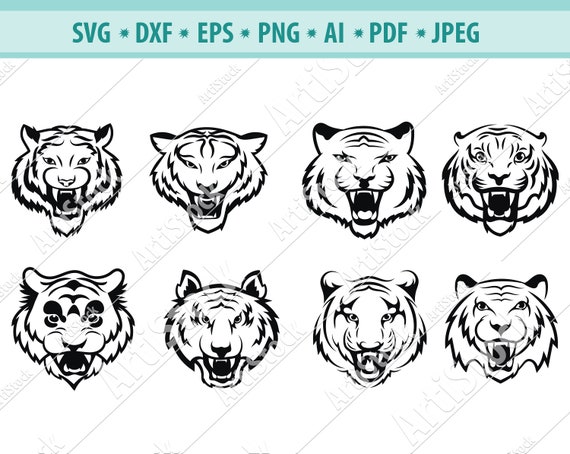 Tiger Face Tiger SVG Head of a Tiger Clipart File Cutting | Etsy