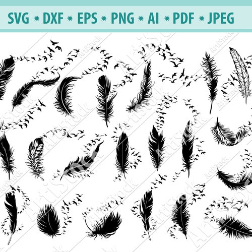 Elegant Feather SVG Cut File for Cricut and Silhouette Vector - Etsy