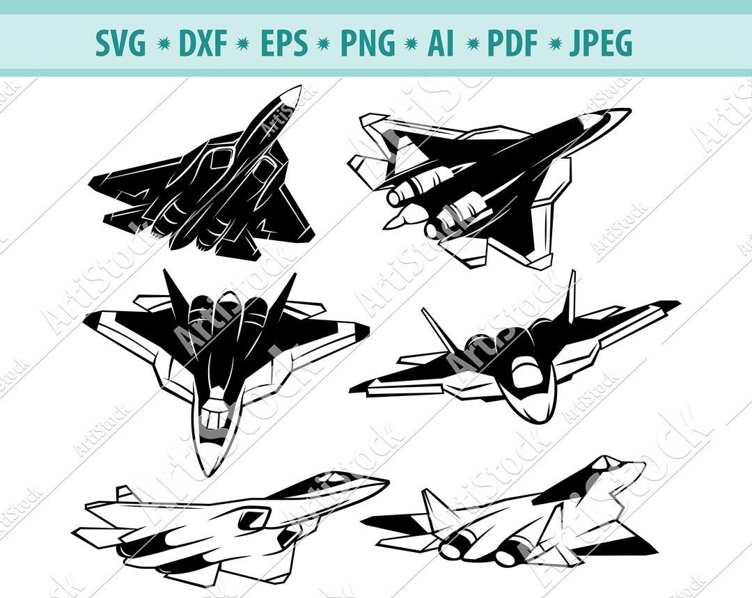 Jet Fighter Svg, Stealth Jet Fighter Svg, Air Force Svg, Military Plane ...