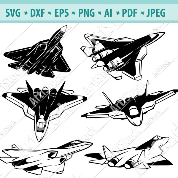 Fighter Jet Clipart - Etsy