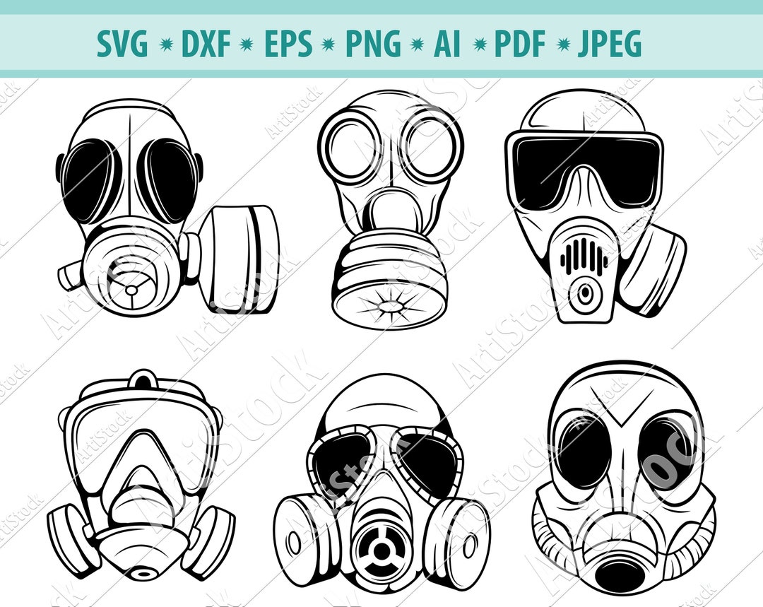 Gas Mask Svg, Mask Svg, Protective Mask Svg, Civilian Gas Mask Svg ...