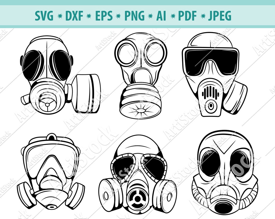 Gas Mask Svg Mask Svg Protective Mask Svg Civilian Gas Mask - Etsy
