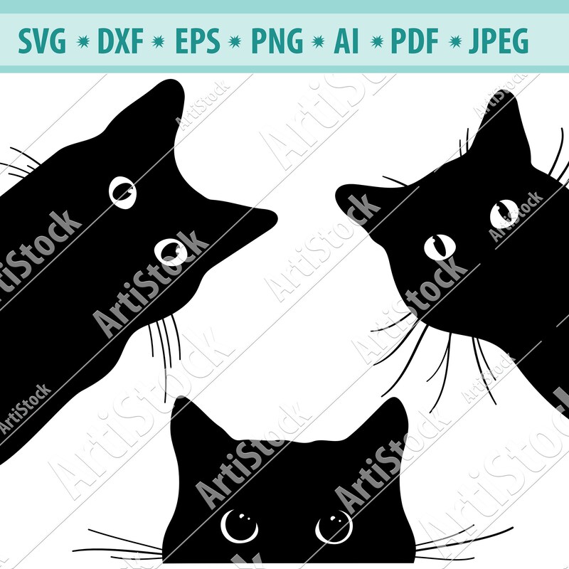 Black Cat Svg - Etsy