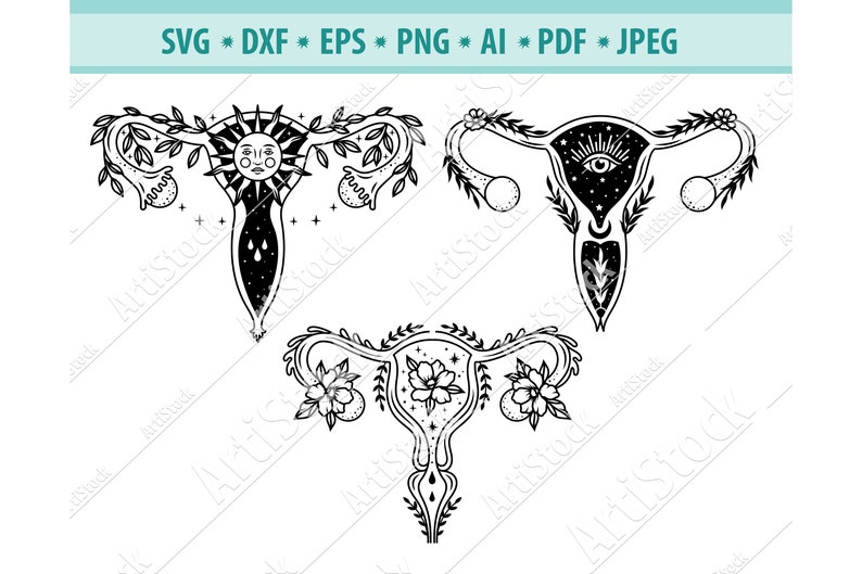 Floral Uterus Svg, Uterus With Flowers Svg, Flower Svg, Uterus Cut File ...