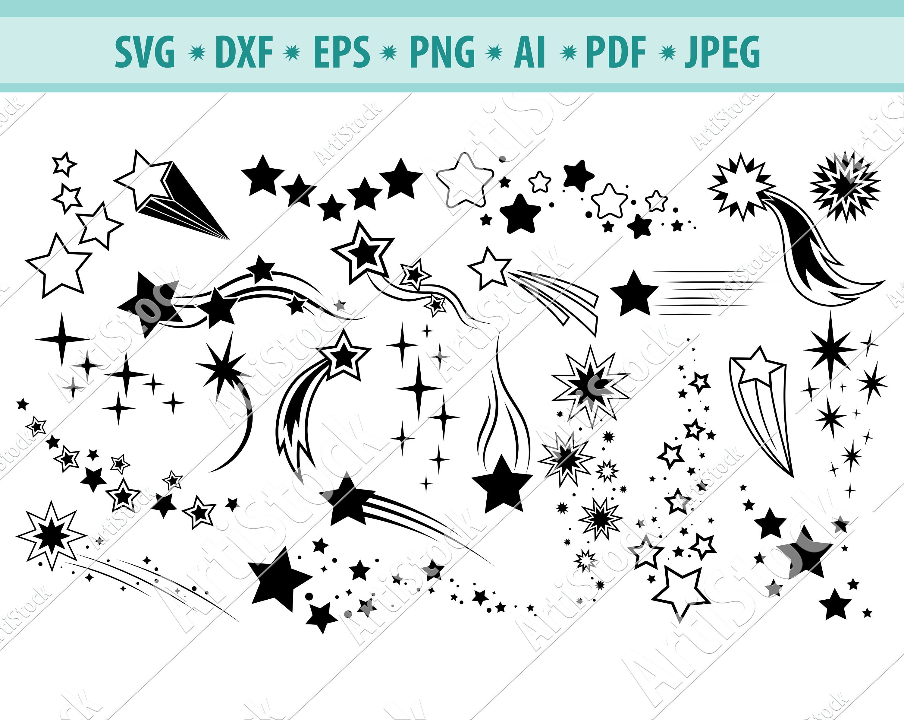 Shooting Star Cluster Clip Art