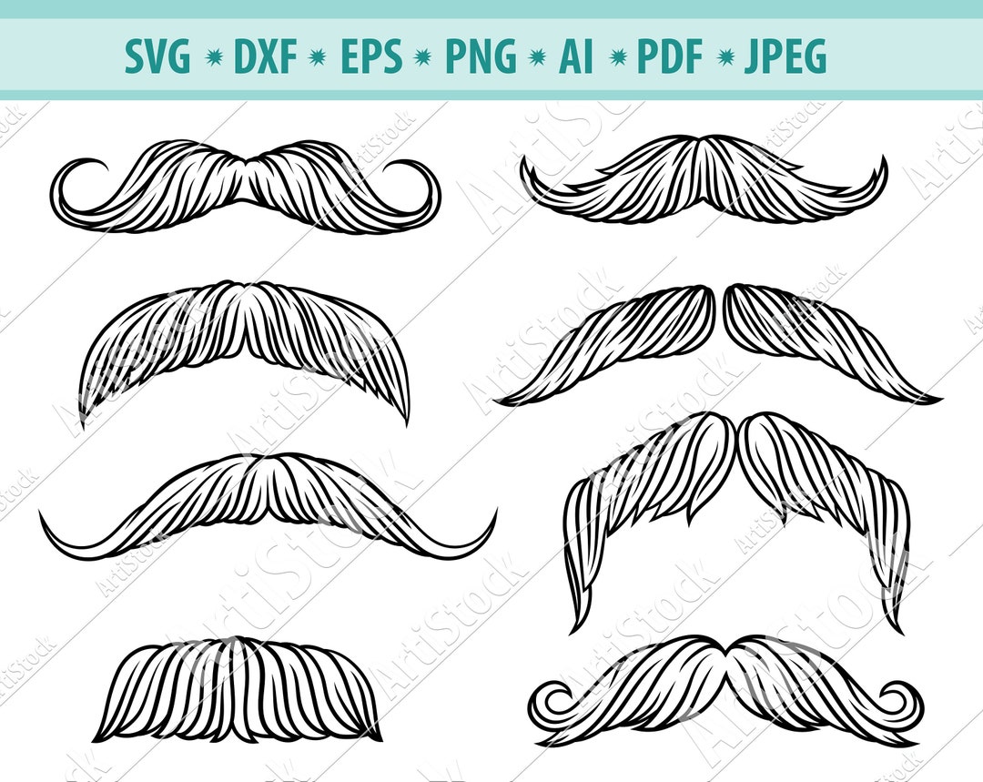 Mustache SVG, Mustaches Svg, Moustache Cutting File, Gentleman Clipart ...