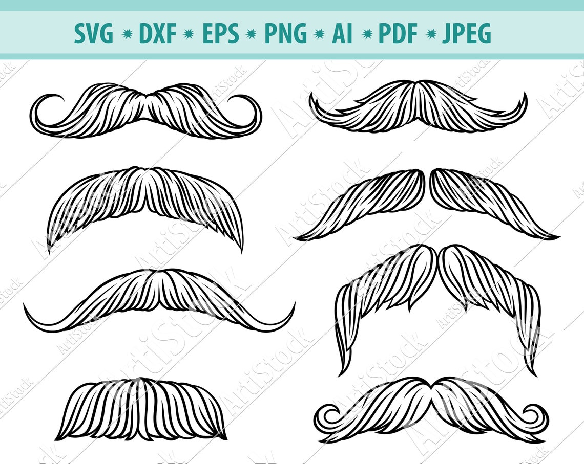 Mustache SVG Mustaches Svg Moustache Cutting File Gentleman - Etsy