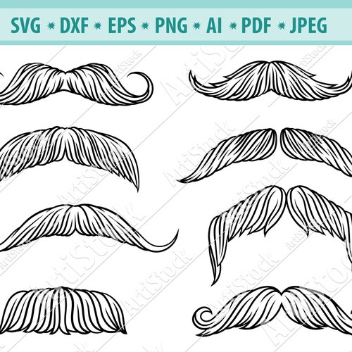 Mustache SVG Mustaches Svg Moustache Cutting File Gentleman - Etsy