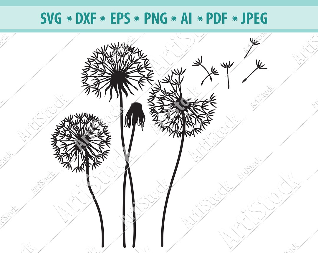 Dandelion Flower Svg, Nature Wish Svg, Garden Plant Svg, Grow Stem SVG ...