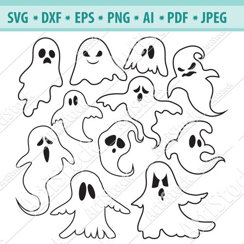 Ghosts SVG Halloween SVG Ghosts Clipart Ghosts Cut Files - Etsy