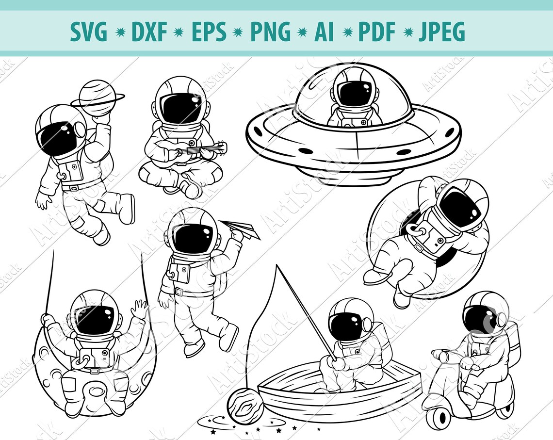 Cute Astronaut Svg Kid Astronaut Svg Space Svg Spaceman on - Etsy Denmark