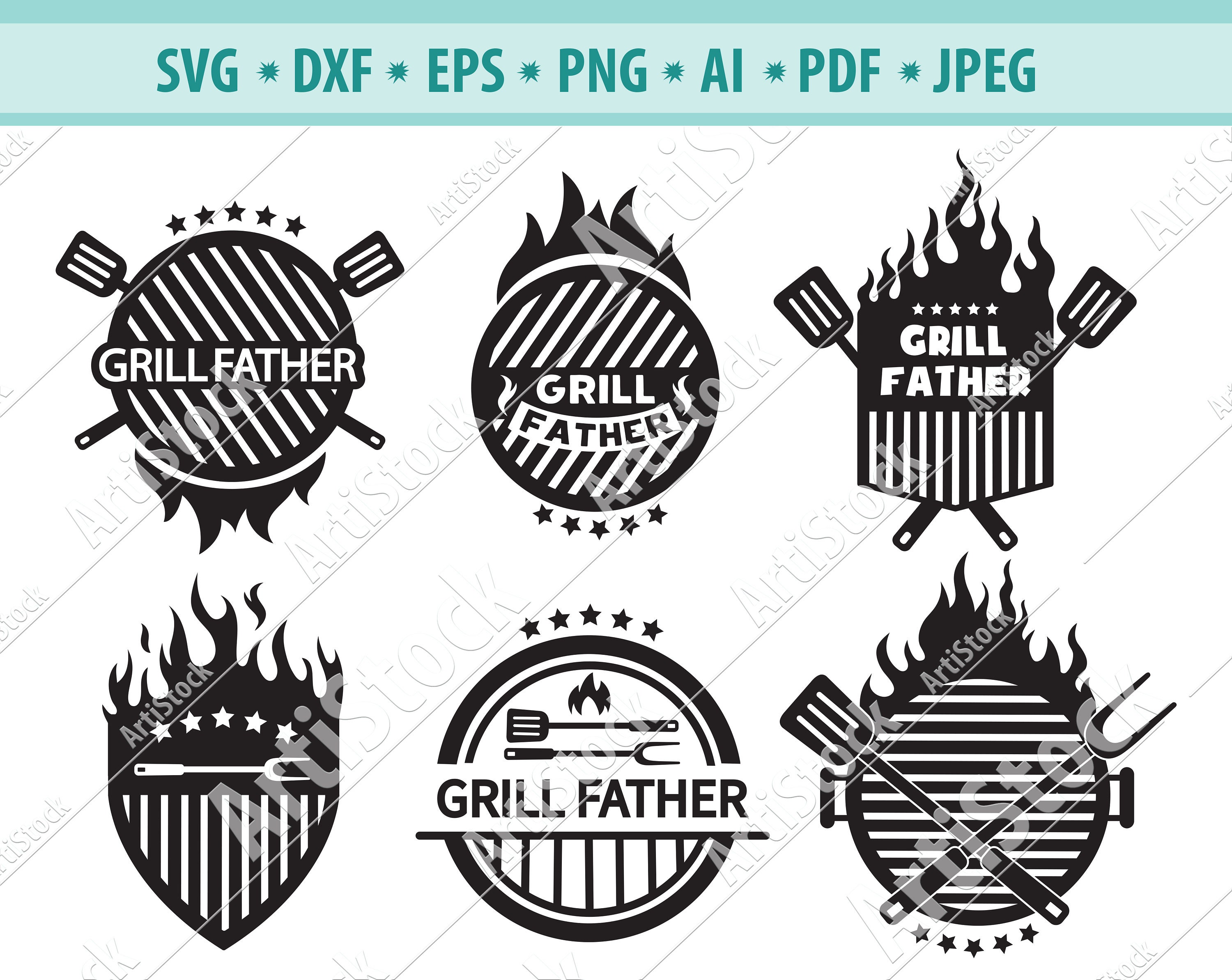 Bbq SVG Bundle Grill Master Svg Grill Monogram Svg Bbq | Etsy