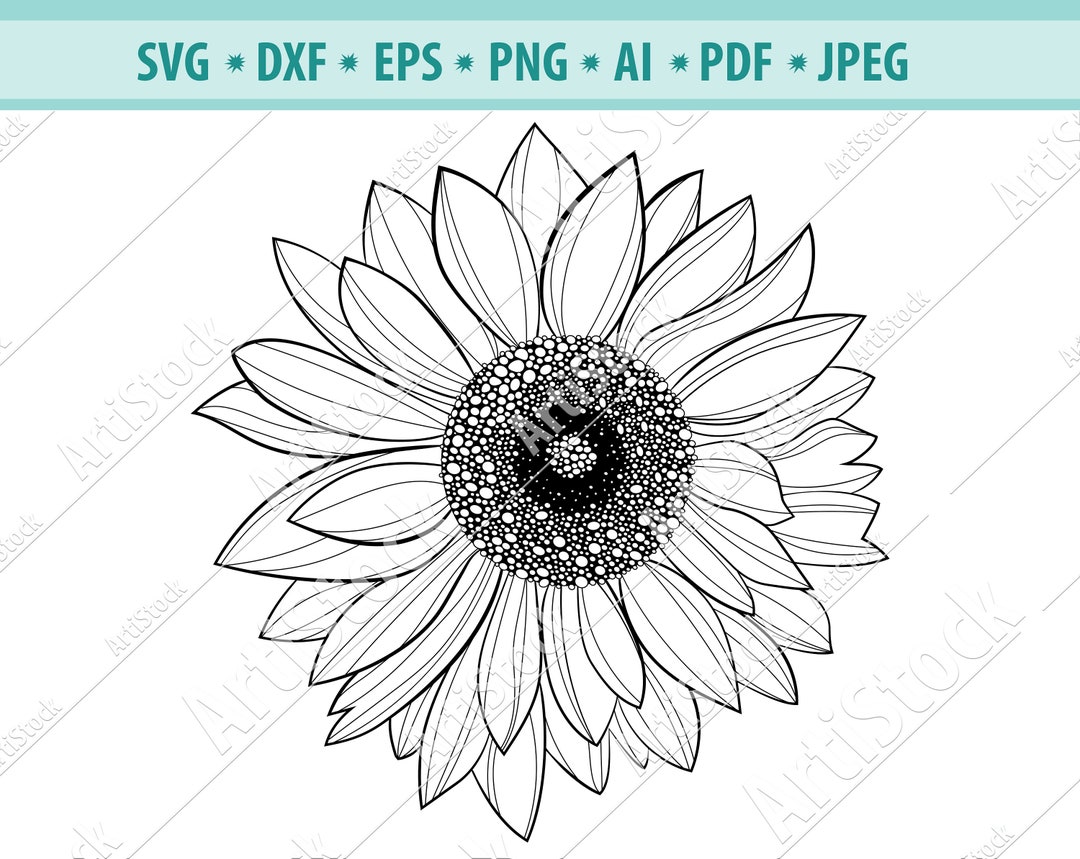 Sunflower Svg Sunflower Silhouette Sunflower Clipart Sunflower Shape ...