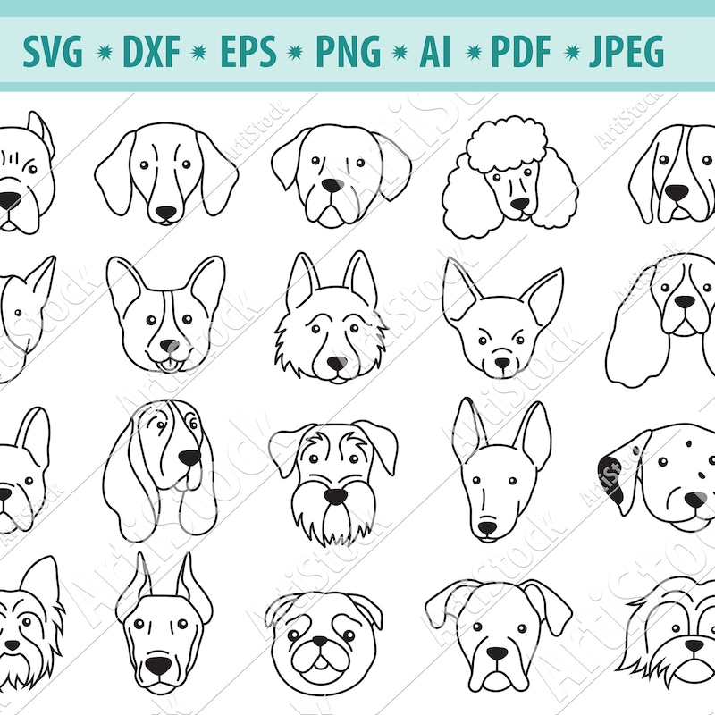 Dog Face Svg - Etsy