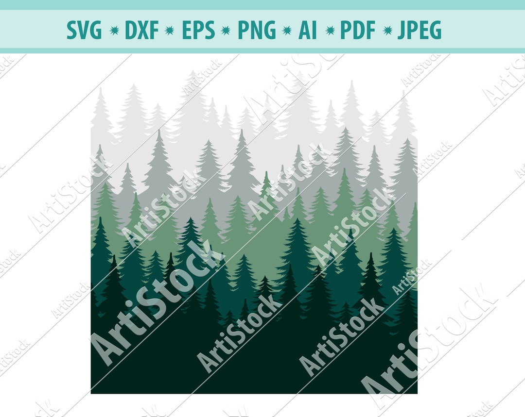 Forest Svg File, Spruce Forest Svg, Nature Svg, Forest Clipart, Forest ...
