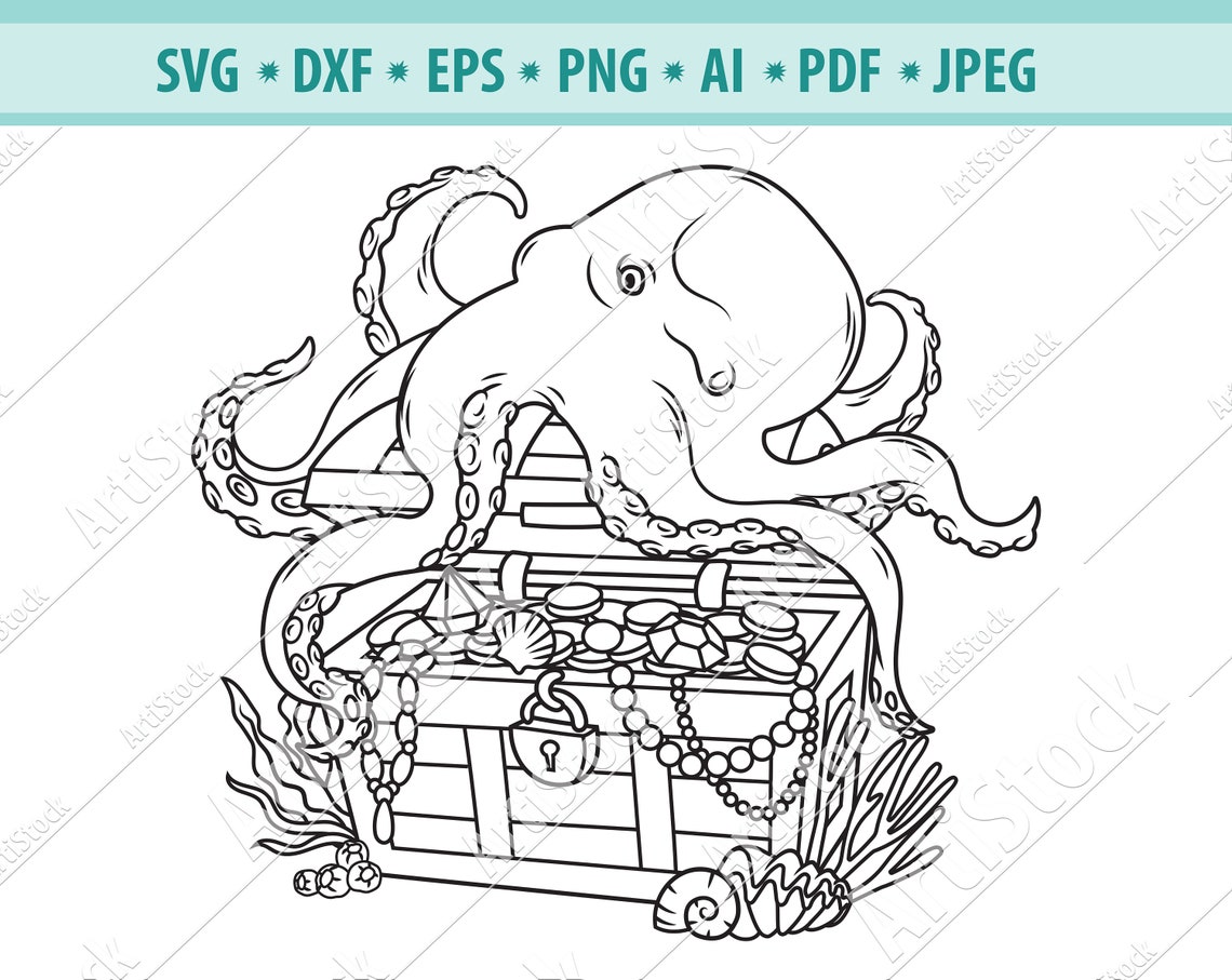 Octopus Svg Octopus on Chest Svg Octopus Tentacles Svg - Etsy