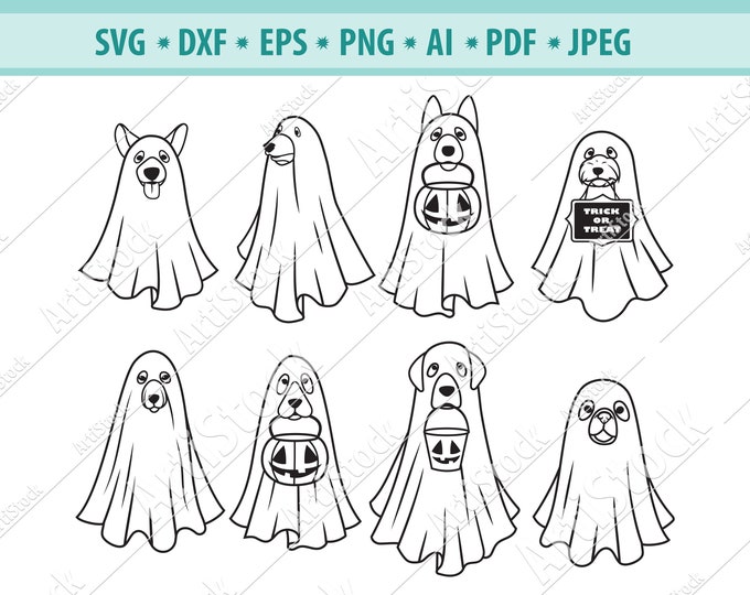 Сute Ghost Dog Svg, Halloween Svg, Puppy Svg, Boo Svg, Ghosts Svg ...