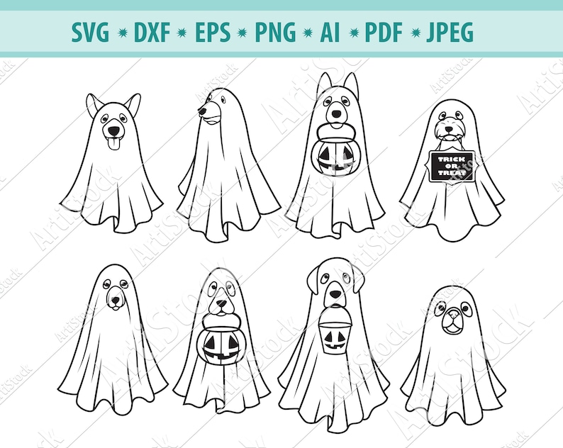 Сute Ghost Dog Svg Halloween Svg Puppy Svg Boo Svg Ghosts - Etsy