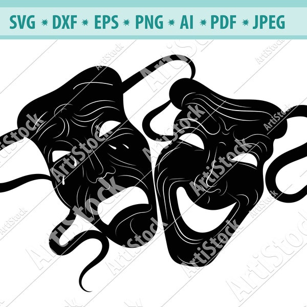 Comedy Tragedy Mask Template - Etsy