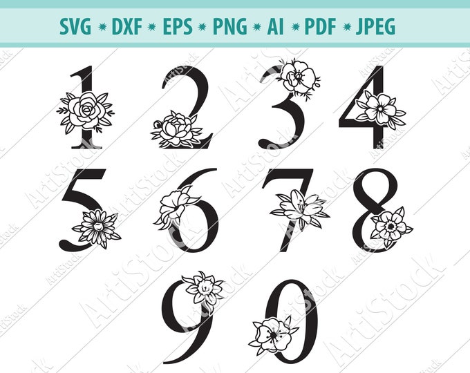 Mandala Numbers SVG, Zentangle Numbers SVG Files for Silhouette Cameo ...