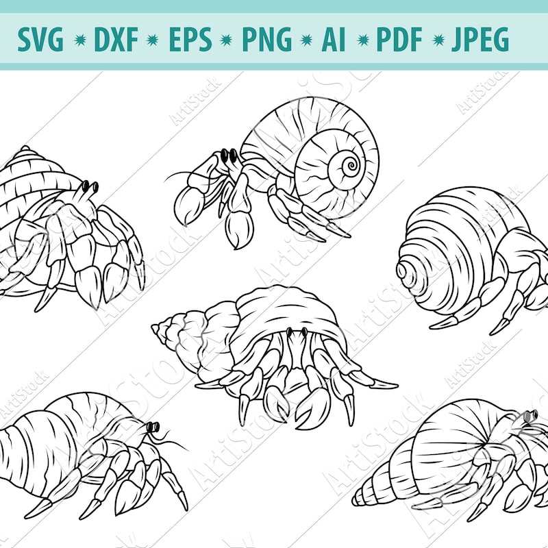 Hermit Crabs Stencil Template - Etsy Israel