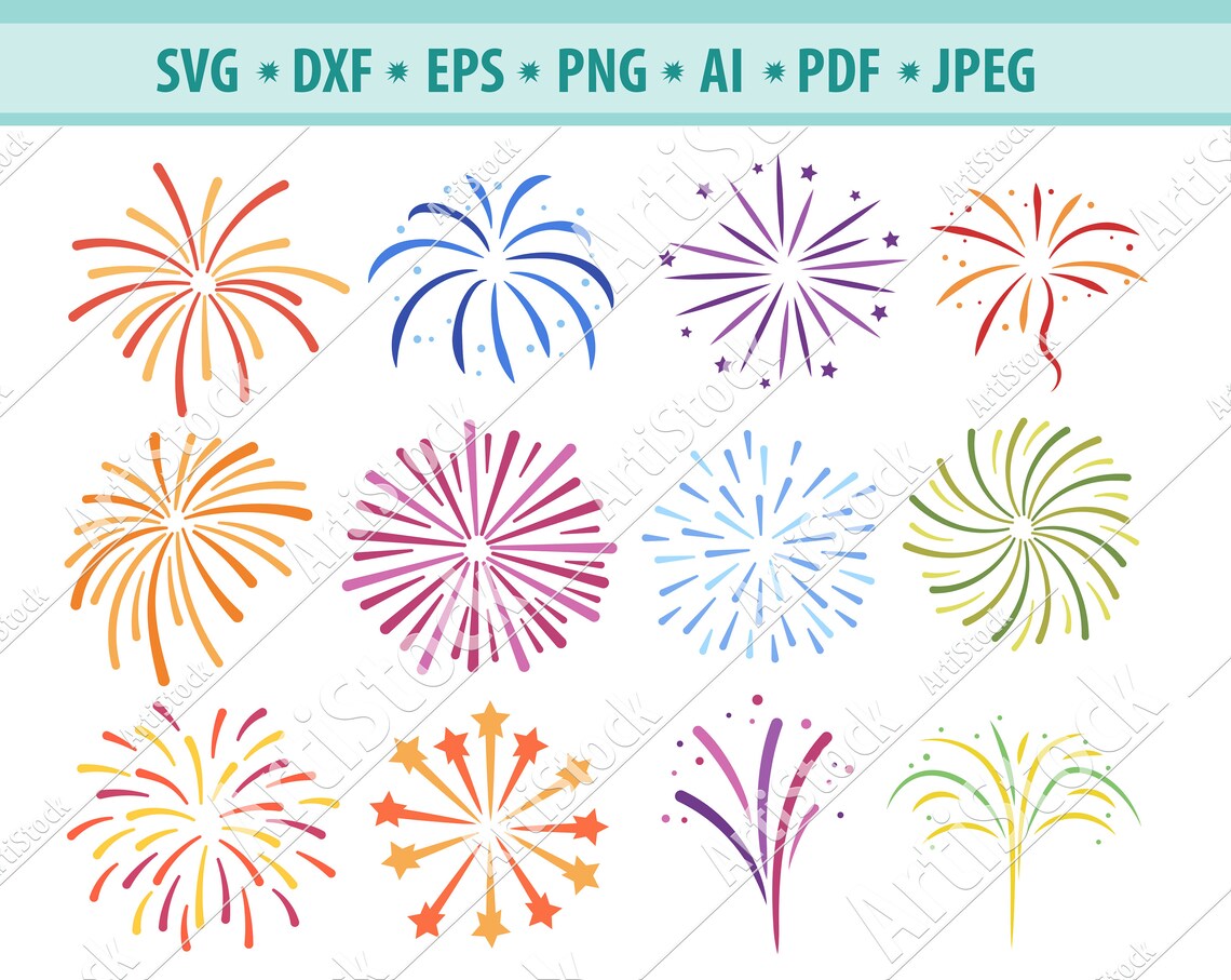 Fireworks Svg Fireworks Clipart Fireworks Cricut 4th of - Etsy