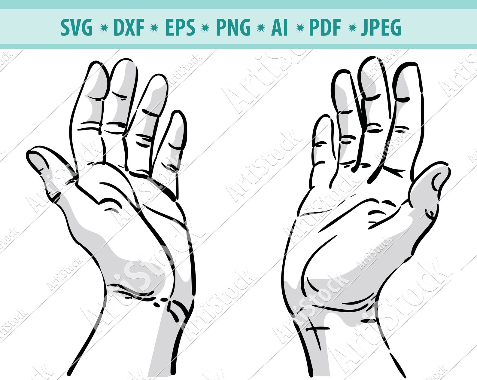 Hand White Background Communication Sign Showing People Arm Holding ...