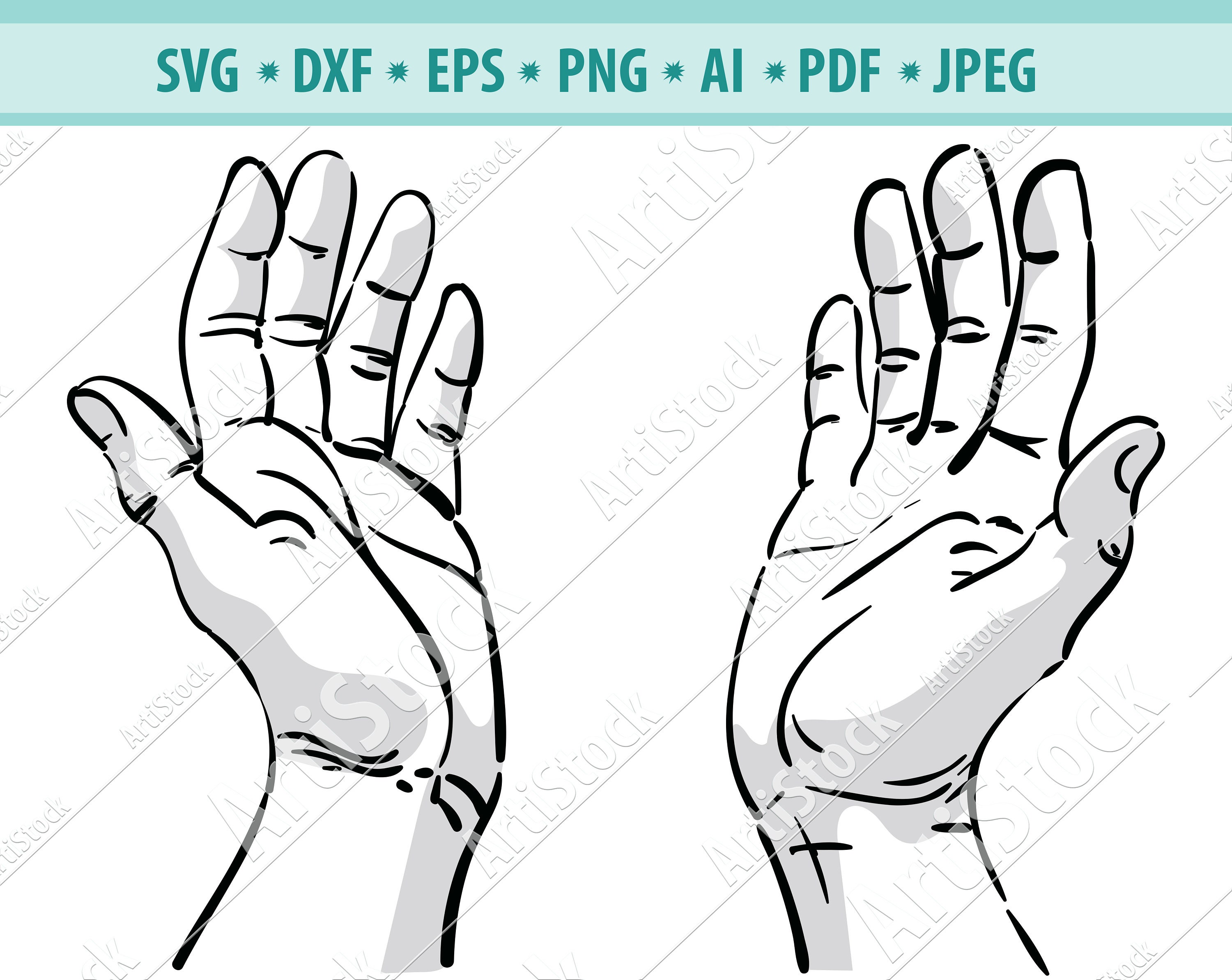 Hand White Background Communication Sign Showing People Arm Holding ...