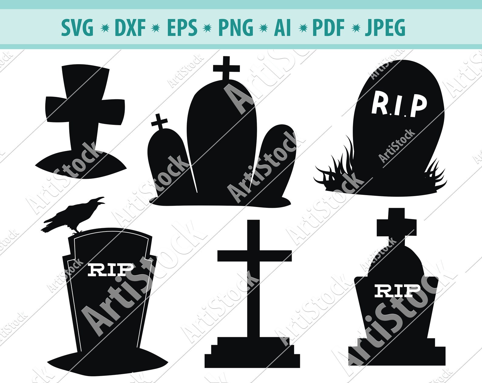 Tombstone, Headstone, Gravestone, RIP, Grave, Clip Art, Clipart, Design ...