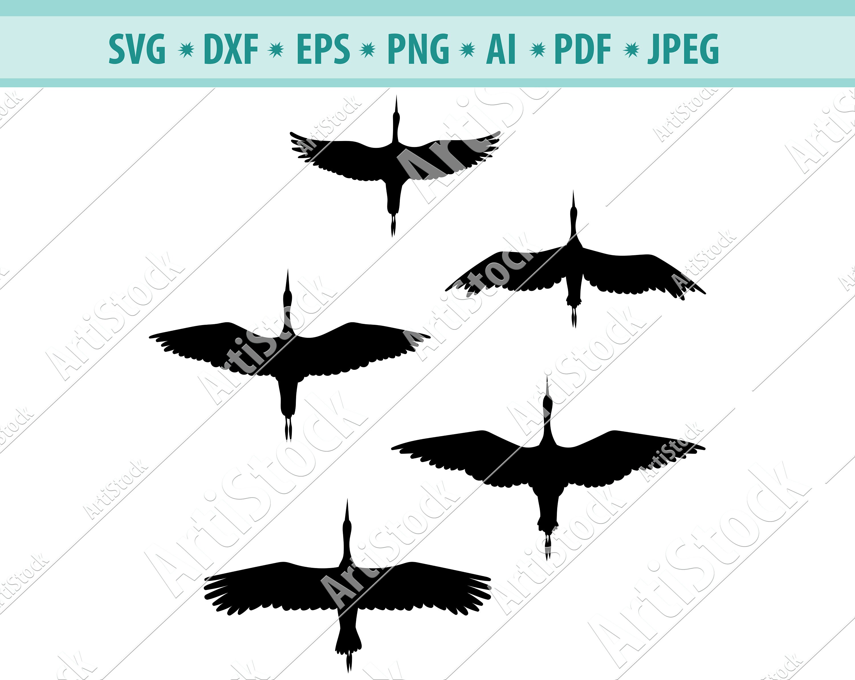 Flock of Birds SVG Vector Silueta de aves SVG patos - Etsy España