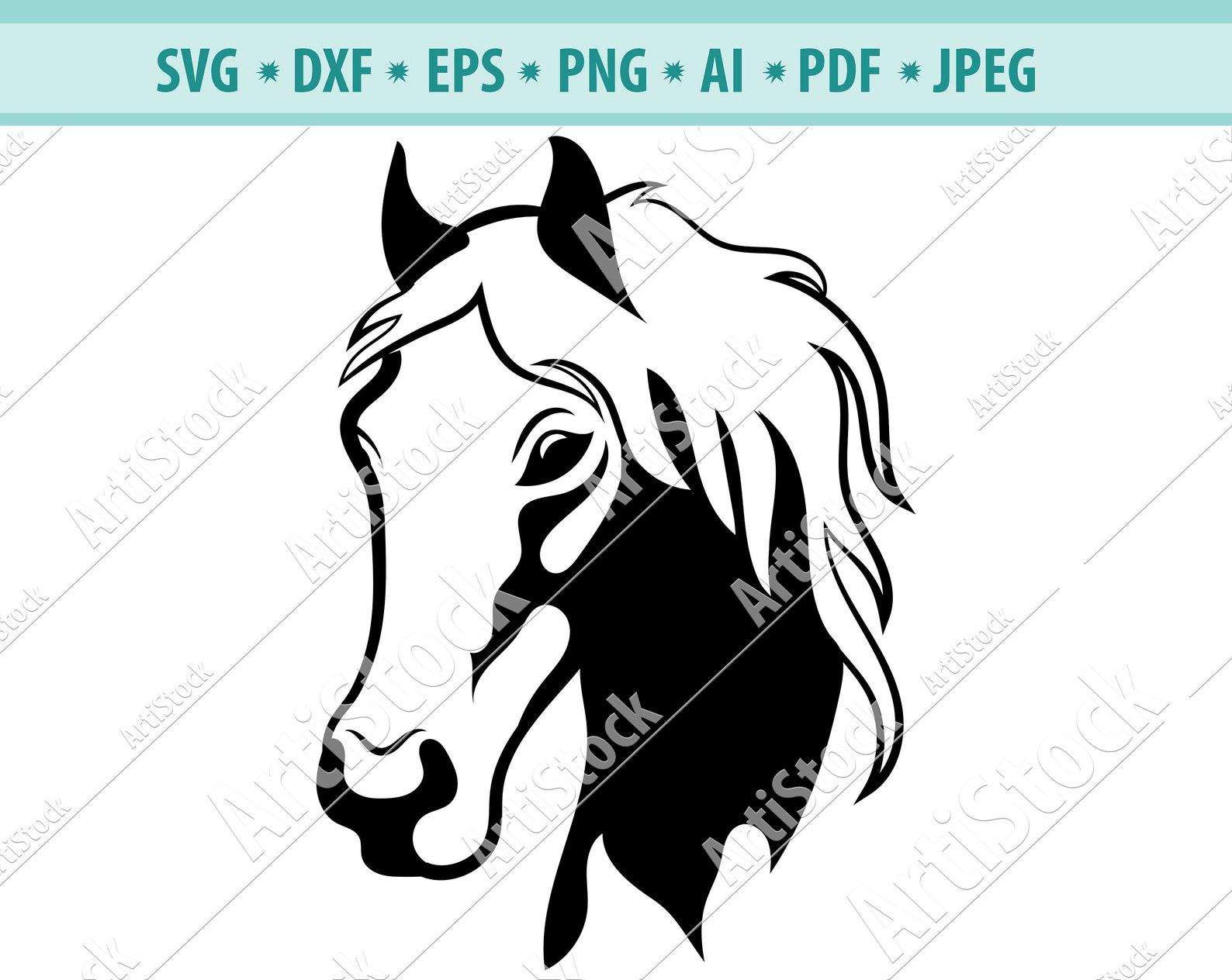 HORSE SVG MUSTANG Svg Horse Head Svg Horse Silhouette - Etsy