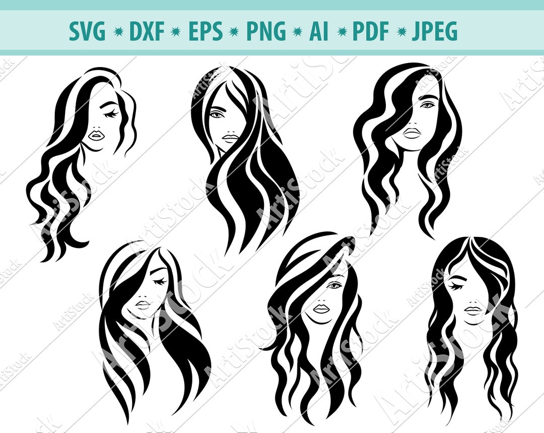 Woman's Face Svg File, Woman Svg File, Girl SVG, Woman Beauty Saloon ...