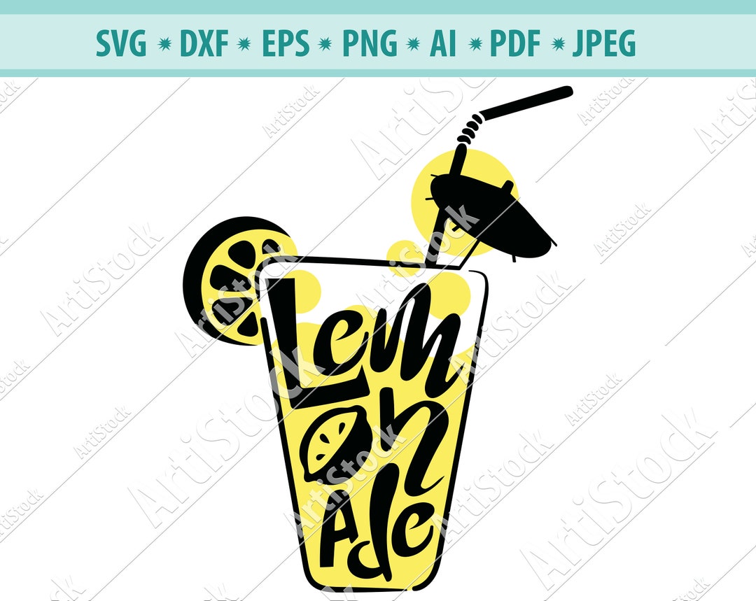 Lemonade SVG, Lemonade Hand Lettered SVG, Drink Clipart, Files for ...