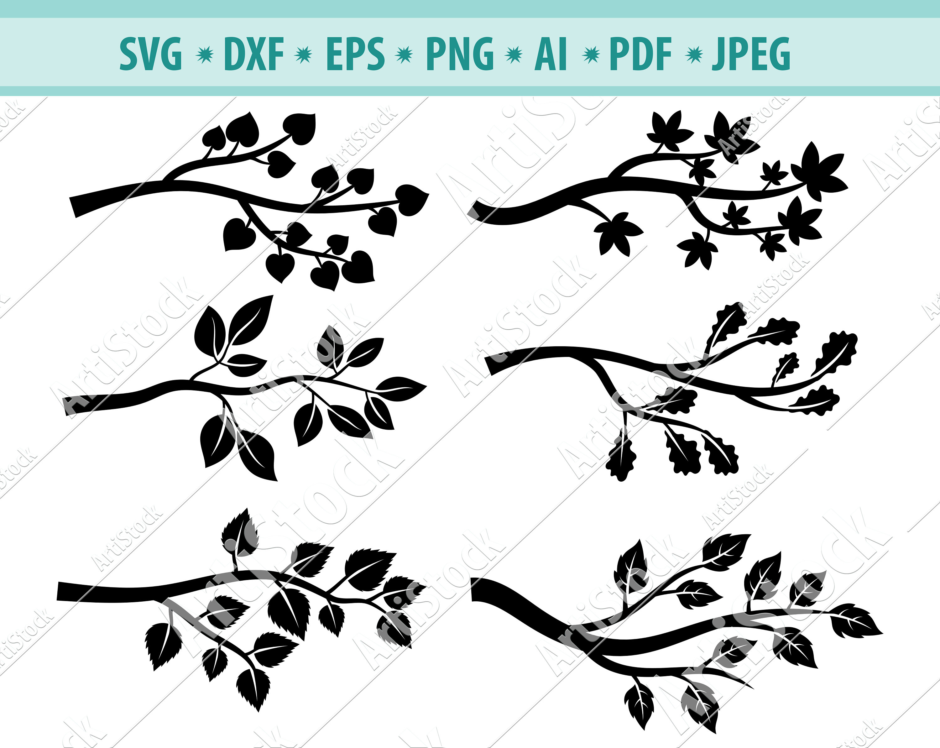 Tree Branch Svg Branches SVG Branch Svg Leaf Svg Leaves - Etsy Canada