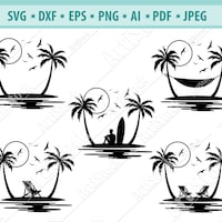 Palm Tree SVG Bundle: Tropical Beach Clipart (digital Download) - Etsy